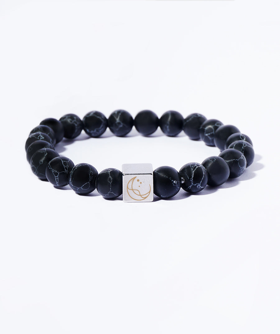 Black Turquoise Stone Beads Bracelet – Nuro